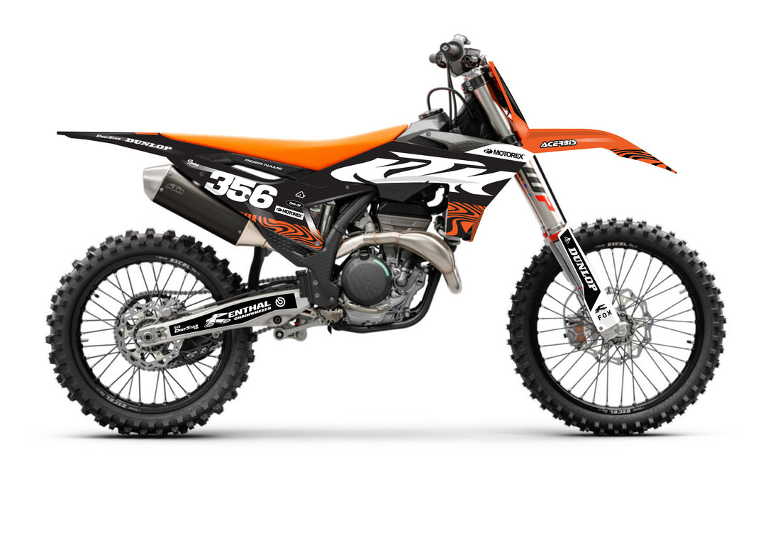 KTM GRAPHICS KIT - WAVE - ORANGE – Sketch Moto Design