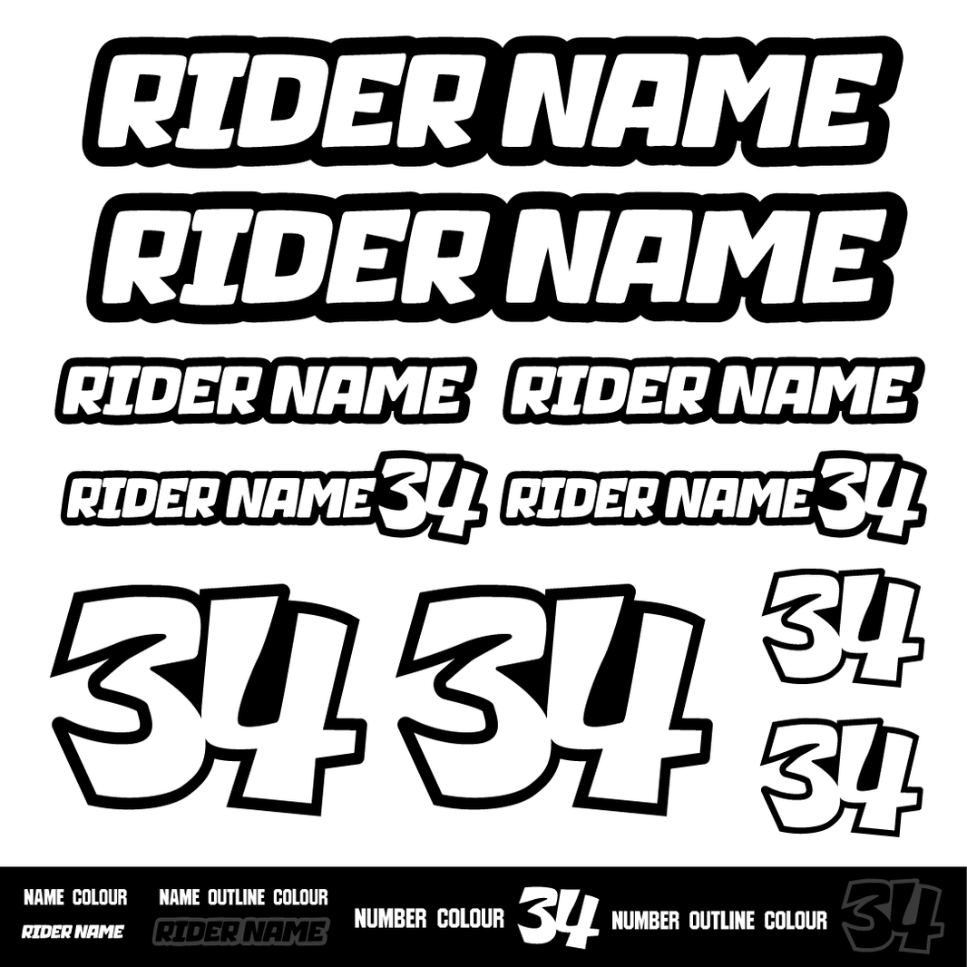 RIDER I.D STICKER PACKS – Sketch Moto Design