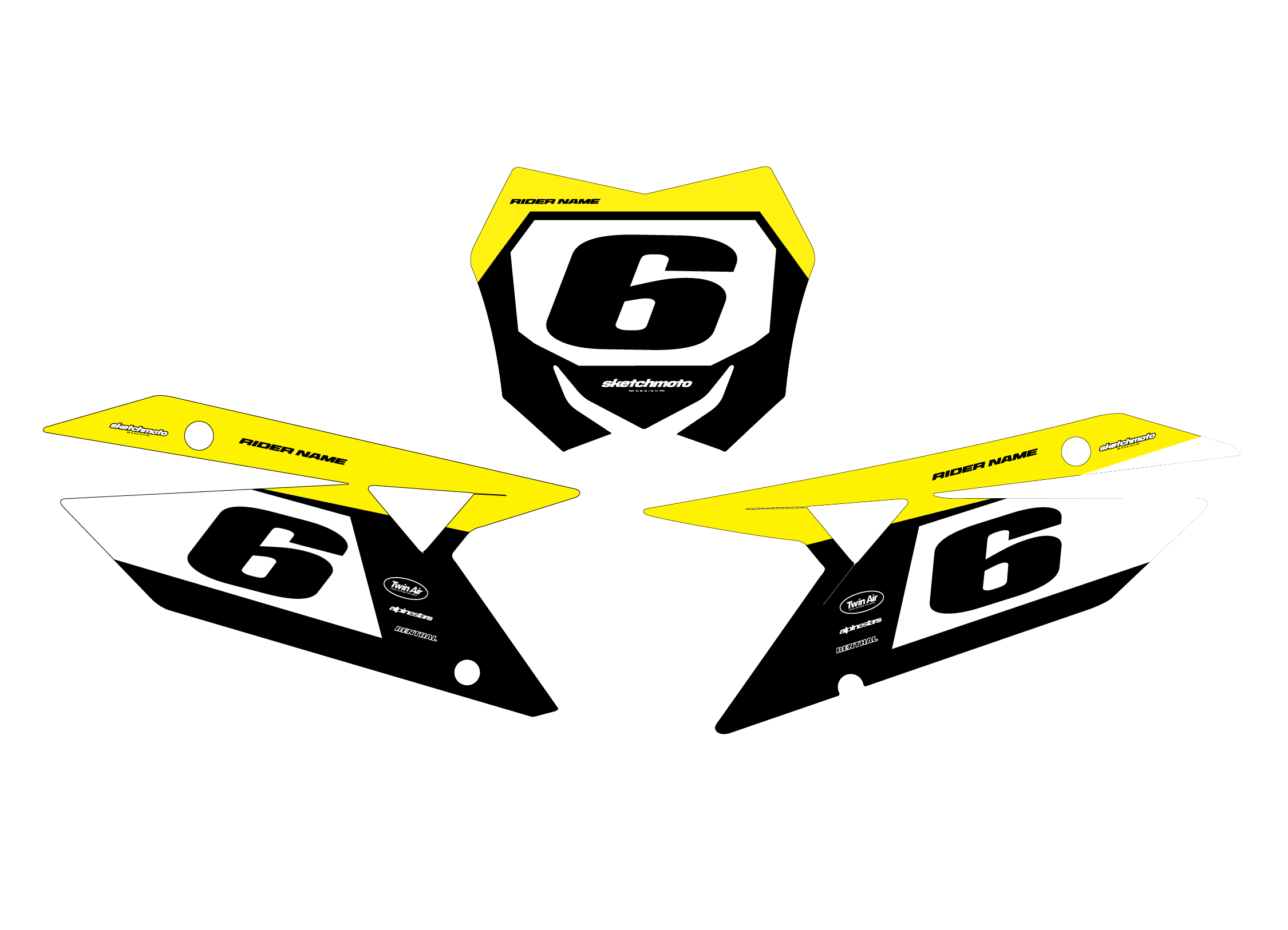 SUZUKI - NUMBER GRAPHICS SET - FACTORY – Sketch Moto Design
